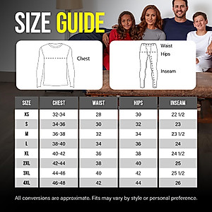 Thermajohn Long Johns Thermal Underwear for Men Fleece Lined Base Layer Set for Cold Weather (Large, Black)