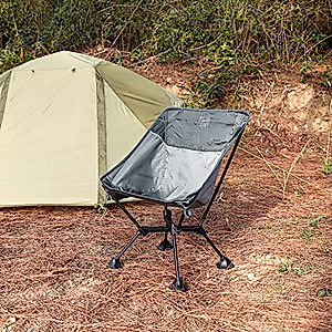 TIMBER RIDGE Camping Chairs 2 Pack, Ultralight Compact Portable Folding Chair with Side Pockets Packable Lightweight for Camping Backpacking Hiking Beach Grey