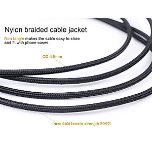 SKW Aux Cable for Car(Hi-Fi Sound),3.5 mm to 3.5 mm Stereo Audio Cable, 1/8″ Jack Cord, Headphone Cable for Home Stereo,iPhone,iPod,IPad,Echo Dot,Sony & More (Right Angle,10ft/3M)