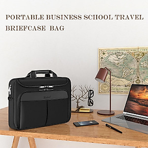 Enkinil 15.6-16.2 inch Waterproof Protective Laptop Messenger Briefcase with Adjustable Shoulder Strap Men Women Travel/Business Bag Compatible with Macbook Pro 16 inch A2141/A2485