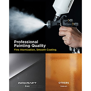 InoKraft D1 LVLP Air Spray Gun Premium Kit, Easy to Use, Paint Gun for Cars & House DIY Painting, 1.3/1.5/1.7mm Nozzles, with Paint Sprayer Accessories