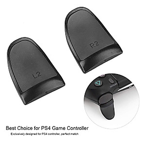 V BESTLIFE Trigger Extenders, Game Controller L2 R2 Controller Extenders Buttons Extension Trigger Soft Touch Extended Grips for PS4 (Black)