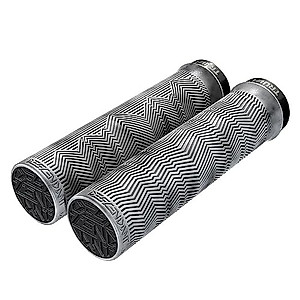 Truvativ, Descendant Single Locking, Grips, 133mm, Light Gray/Black Marbled, Pair