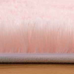 PAGISOFE Super Soft Circle Rugs for Girls Princess Castle Toddlers Play Tent 41” Diameter Circular Area Rugs for Kids Bedroom Baby Room Decor Round Shag Playhouse Carpets and Nursery Rugs (Pink)