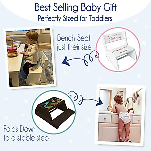 My Bambino Personalized Pink Purple Butterfly Step Stool Bench Girl's