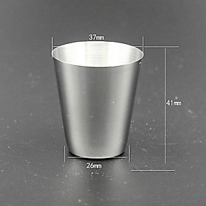 lasenersm 4 Pieces 30ml (1oz) Stainless Steel Shot Cups Shot Glass Drinking Vessel with One Black PU-Leather Carrying Case Outdoor Camping Travel Coffee Tea Cup, Silver Cup, Black Case