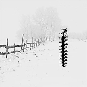 KOLCU 2022 New Christmas Holiday Snow Gauge Outdoor, 24 Inch Snowfall Measuring Gauge, Handmade Metal Snow Measuring Stick Snow Gauges for Yard for Christmas Winter Garden Yard Decoration,Skiing