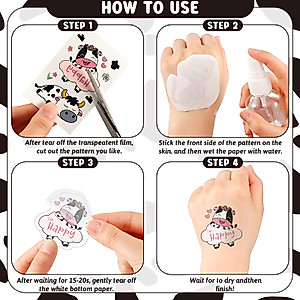 Glenmal 72 Sheet 540 Pcs Cow Temporary Tattoos for Kids, Birthday Party Decorations Party Supplies Favors Cute Cow Tattoo Sticker Style Milk Gift Ideals for Boys Girls Schools Prizes Themed