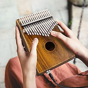 FINETHER Thumb Piano Kalimba with Audio Jack, 17 Key Koa Wood Calimba Finger Harp Piano Musical Instrument Birthday Christmas Thanksgiving Gift for Kids, Adults and Beginners