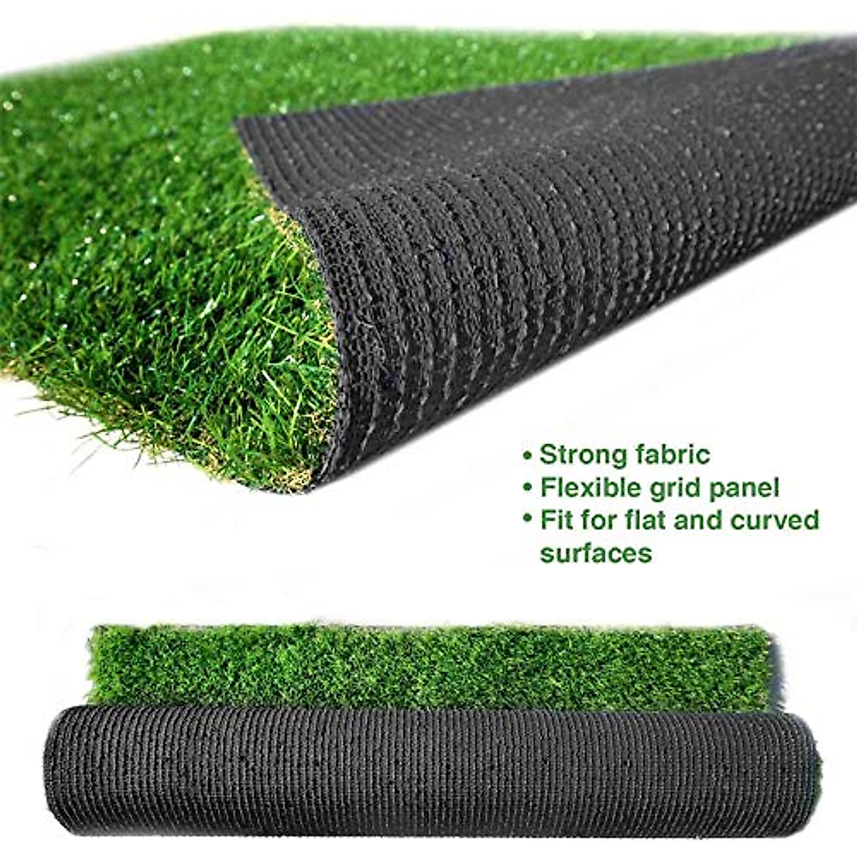 Realistic Deluxe Artificial Grass Synthetic Thick Lawn Turf Carpet (7 FT x 15 FT (105 Square FT))
