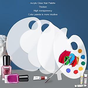 Clear Nail Palette Acrylic Makeup Mixing Tray with Spatula for Nail Art Durable and Lightweight