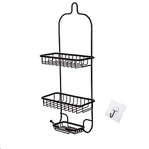 XJJZS Wall-Mounted Spice Rack Organizer for Cabinets, Sideboards, Kitchen Shelves, Bathroom Shelves (Color : Black)