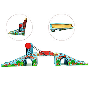 Z MAYABBO Wooden Train Tracks Accessories Wood Train Lifting Bridge for Railroad Tracks fits for All Railway Tracks