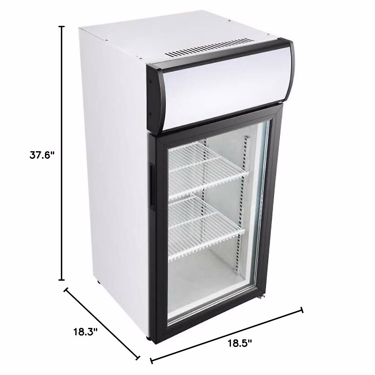 Glass Door Countertop Display Beverage Cooler, Merchandiser Refrigerator; 2.8 Cubic Ft.