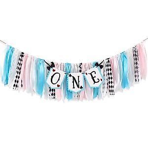 Alice in Wonderland Highchair Banner for 1st Birthday Alice in Wonderland Birthday Party Decorations, 1st Birthday Girl Decoration, Highchair Banner 1st Birthday Girl, Birthday Photography