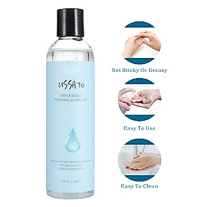 USSATO Water Based Lube, Natural Feeling Long Lasting Non Sticky Slippery Personal Lubricant Moisturizer for Women Men and Couple Massage