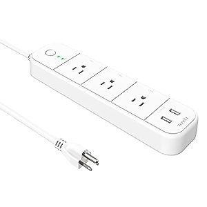 Tenda SP15 Smart WI-FI Plug Smart Power Strip, Surge Protector with 3 Individually Controlled Smart Outlets and 2 USB Ports, Surge Protection, Alexa Voice Control and Google Home, 1875W|15A|White