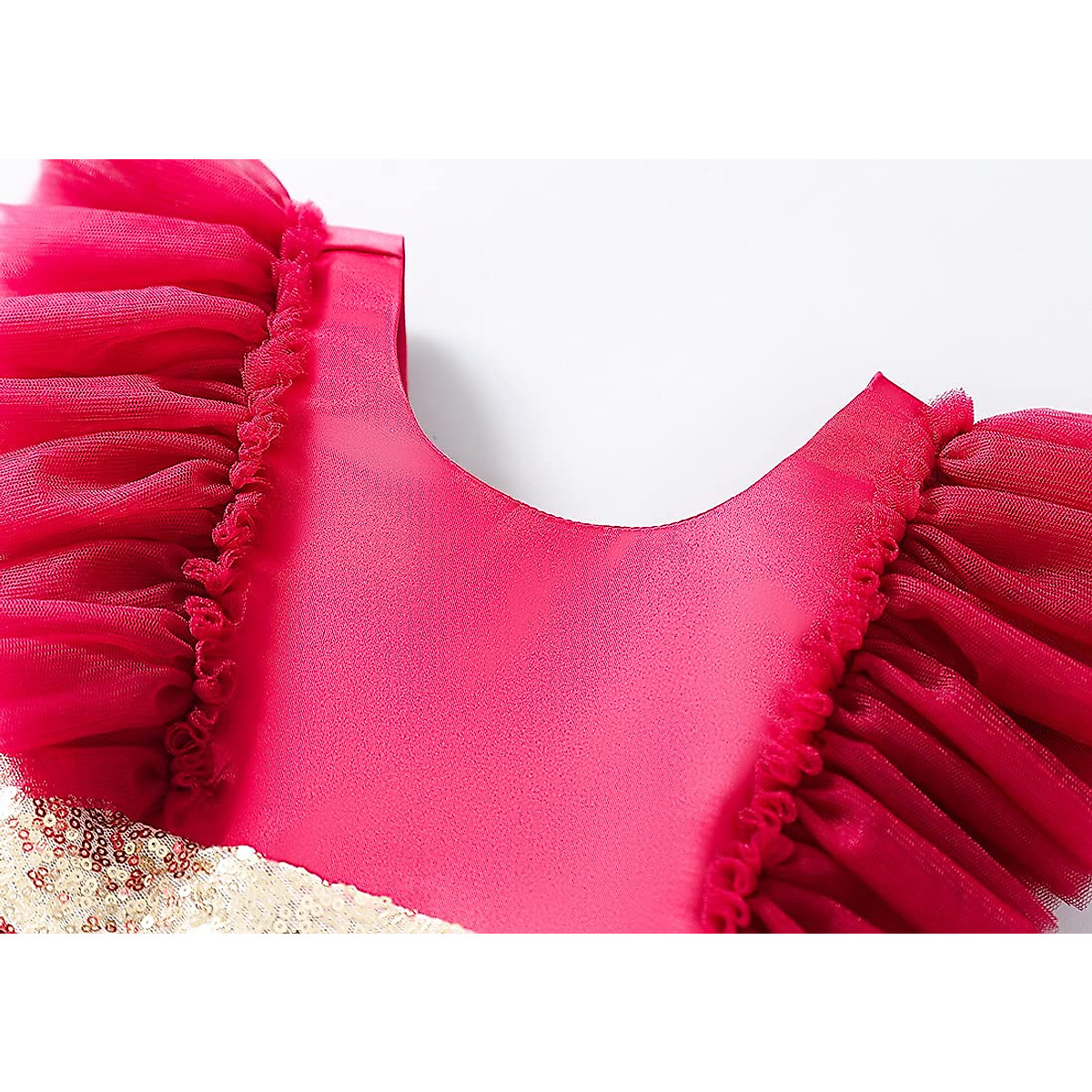 KLFFLGID Baby Girl Sequins Bowknot Dresses Toddler Flower Girl Birthday Wedding Party Dresses for Girls Pageant Ball Gown Size 90 (Wine Red)