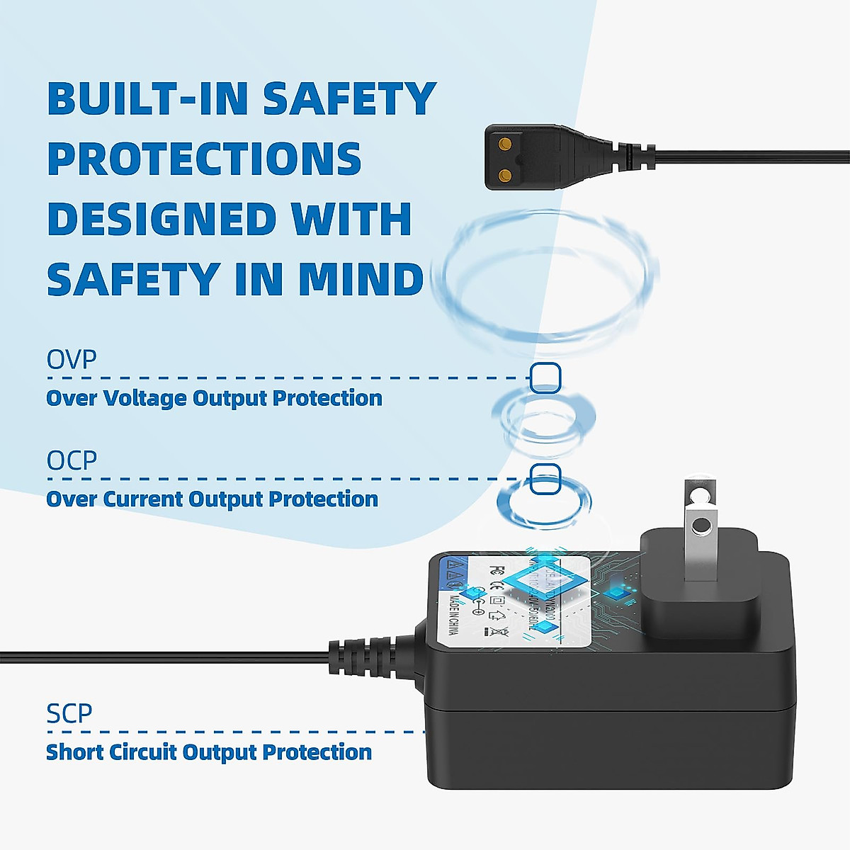 Charger for Aiper Seagull 600 1000 HJ1102 AIPURY1500, for Cordless Pool Cleaner Charger Smart Pool Cleaner Charger Pool Cleaner Charger Cord, 12.6V 2-Pin AC/DC Adapter