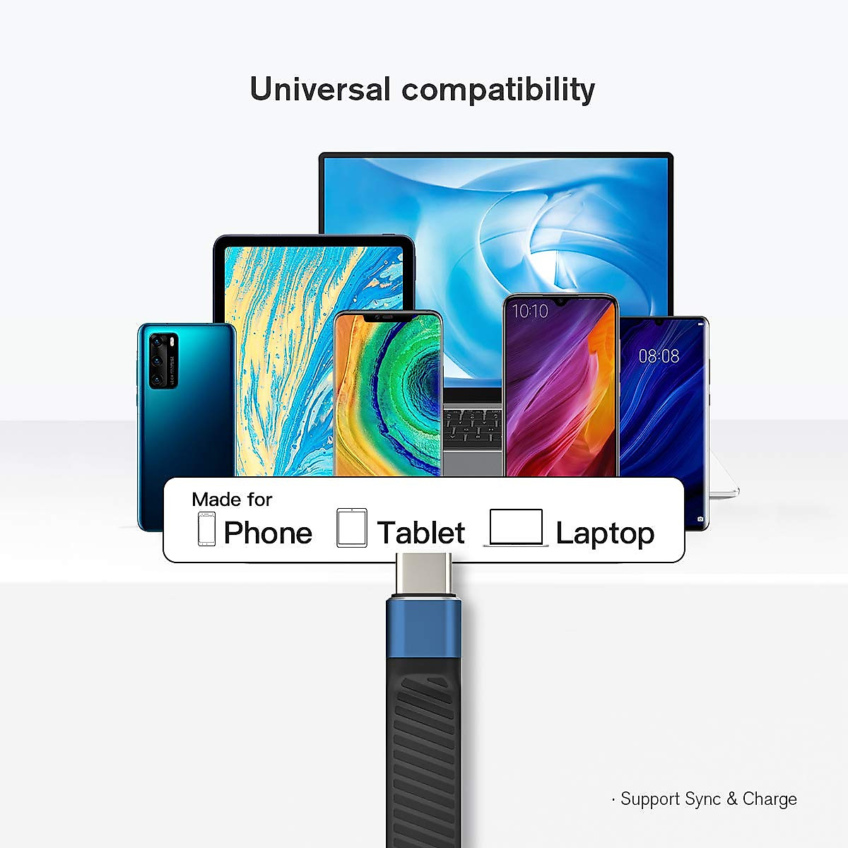 Aprilery Short USB C to USB C Cable, 0.45ft USB 3.2 Gen 2 10Gbps 100W 5A Type C Charging Cable Fast Charge, for MacBook, iPad Pro, Surface, Chromebook, External SSD, Power Bank, Samsung S21 etc