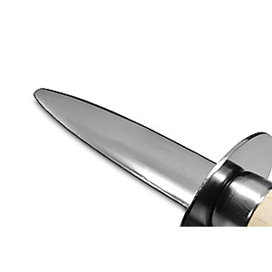Seki Japan Oyster Knife, Japanese Hand Guard Shellfish Opener, Oyster Shucking 2.6 inch (67 mm) Stainless Blade, Beech Wood Handle