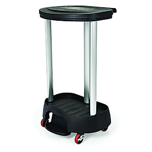 Rubbermaid Commercial Products Executive Series Step-On Linen Hamper, Black, Laundry Basket with Wheels Best For Medical Waste in Hospitals in Patient/Lab/Emergency Rooms