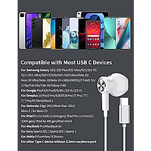 USB C Headphones, ACAGET Galaxy S22+ Ultra S23 Earbuds Wired USB Type C Earphones Magnetic Headsets with Mic Volume Control HiFi Stereo Headphone for Samsung S21 FE Note 20 Oneplus 10 Pro 9 Pixel 7 6A