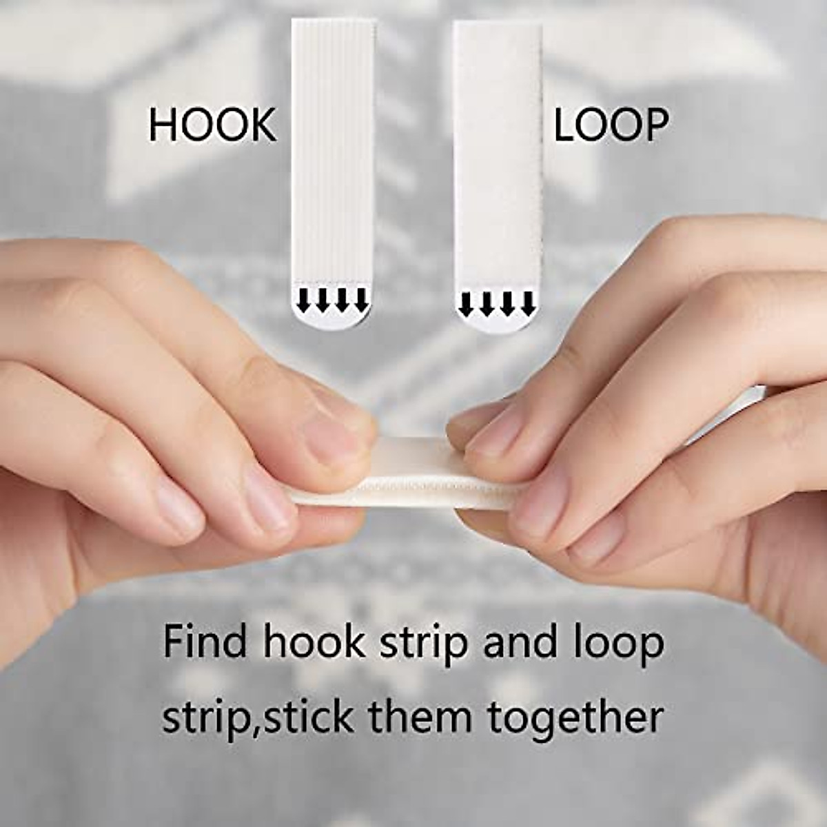 48Pairs(96strips) Small Picture Hanging Strips Heavy Duty, Removable Hook and Loop Strips, Picture Hanger Adhesive Strips Perfect for Wall Art Hanging