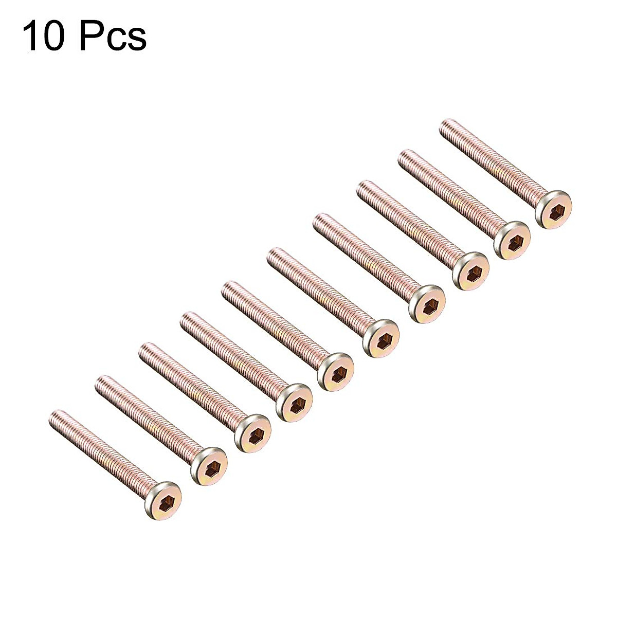 uxcell M6x50mm Furniture Bolt Hex Socket Drive Round Head Screw Zinc Plated 10pcs