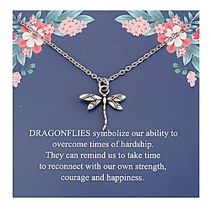 TGBJE Dragonfly Necklace Dragonfly Spirit Animal Gift for Women Daughter Dragonfly Charm Jewelry (Dragonflies Necklace)