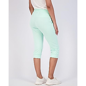 3 Pack: Womens Soft Capri Jogger Women Running Bottoms Capris Running Sports Yoga Lounge Active Ladies Warm Sweatpants Joggers Pants Casual Athletic Pockets Summer Yoga Cropped Cuffed - Set 5, M