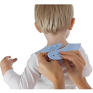 Kiddo Feedo Silicone Baby Bib, Unisex Designs for Boys and Girls, Waterproof and Easy to Clean, Blue