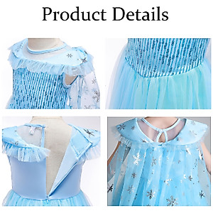 GZ-LAOPAITOU Girls Princess Costume Princess Dresses for Birthday Party Dress Up Halloween Cosplay with Accessories