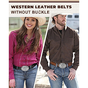 Ssumday Western Cowboy Black Style Belts for Men Women Female Girl Ladies Cowgirl Belt Jeans Pants without Buckle(NZYHBK-S)