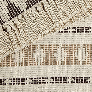 DII California Casual, Colby Southwest Woven Throw, Dark Brown & Stone, 50x60