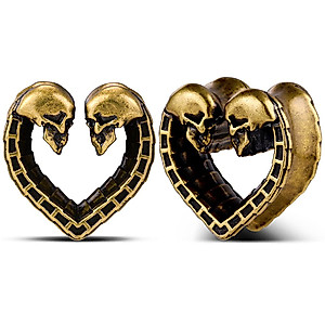 PUNKYOUTH Pair of Snake Ear Plugs Retro Cool Saddle Tunnels Gothic Ear Gauges Expander Stretcher Piercings Gauge 0g to 1 inch