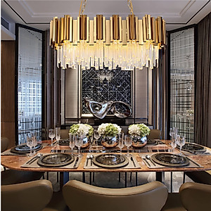 ZIROOPLUS 8 Light Modern Chandeliers Crystal Chandelier Pendant Lights Fixture for Dining Room, Bathroom, Bedroom, Living Room, Pool Table Light E12 Bulb Required