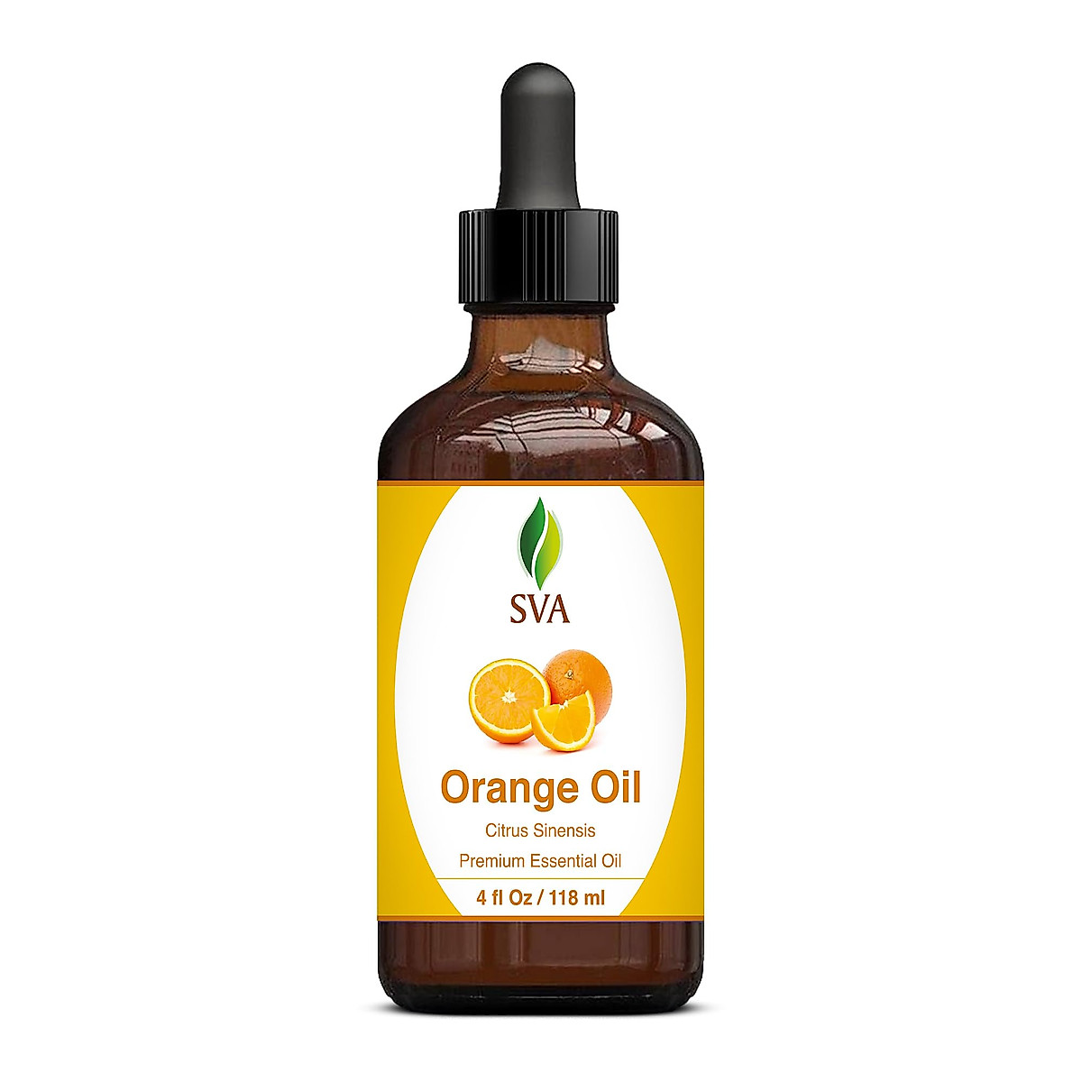 SVA Orange Essential Oil 4oz (118ml) Premium Essential Oil with Dropper for Diffuser, Aromatherapy, Hair Care, Scalp Massage & Skin Care
