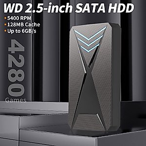 Retro Game Console 2TB HDD, Store 4280 Video Games, 18 Emulator Console Compatible with PS2/3/4, Launchbox Hard Drive Plug and Play for Win 8.1/10/1, USB 3.0 Fast Transfer