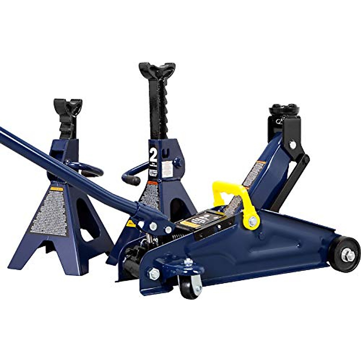 TCE AT82001U Torin Hydraulic Trolley Service/Floor Jack Combo with 2 Jack Stands, 2 Ton (4,000 lb) Capacity, Blue