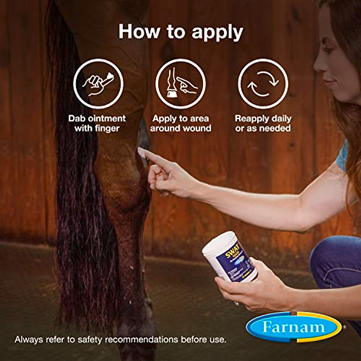 Farnam SWAT CLEAR Horse Fly Control for Horses, Ponies and Dogs, 7 ounce jar