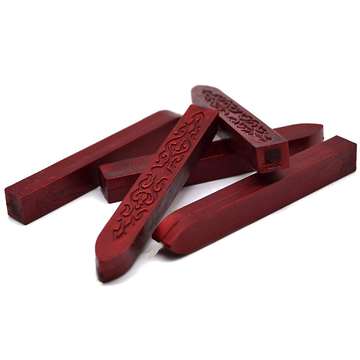 TELOSMA 6PCS Blood Red Sealing Wax Sticks with Wick, Suitable for Envelope, Invitation, Gift Wrapping, Wine Bottle, Tea or Cosmetics Box