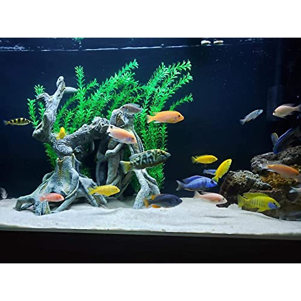 Saim 24" Large Aquarium Plants Artificial Plastic Fish Tank Plants Decorations Ornament for Fish Tank