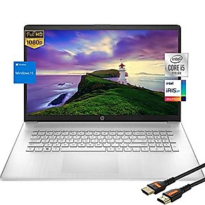 HP Laptop Computer Windows 11 17 inch Screen, FHD 1080p IPS Display, Intel i5-1135G7, USB Type-C, Iris Xe Graphics, Wireless-AC, Long Battery Life, Fast Charge, HDMI Cable (16GB RAM | 1TB PCIe SSD)