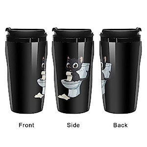 Cat Please Travel Coffee Mug Reusable Coffee Cup Tumbler with Lid for Outdoor 250ml