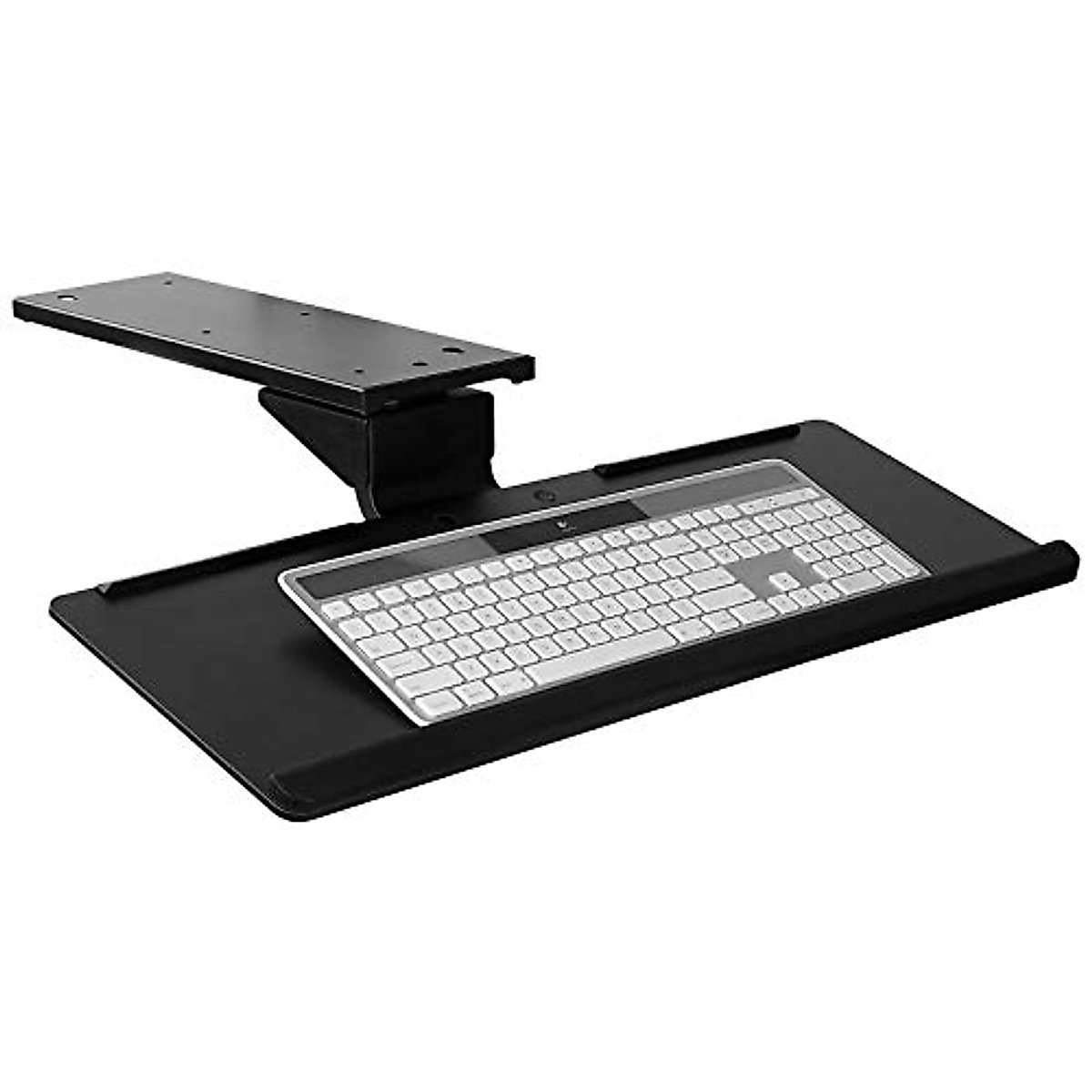 Mount-It! Under Desk Keyboard Tray and Mouse Platform, Ergonomic Computer Keyboard Drawer with Gel Wrist Pad, 17 inch Space Saving Track, Black (MI-7138)