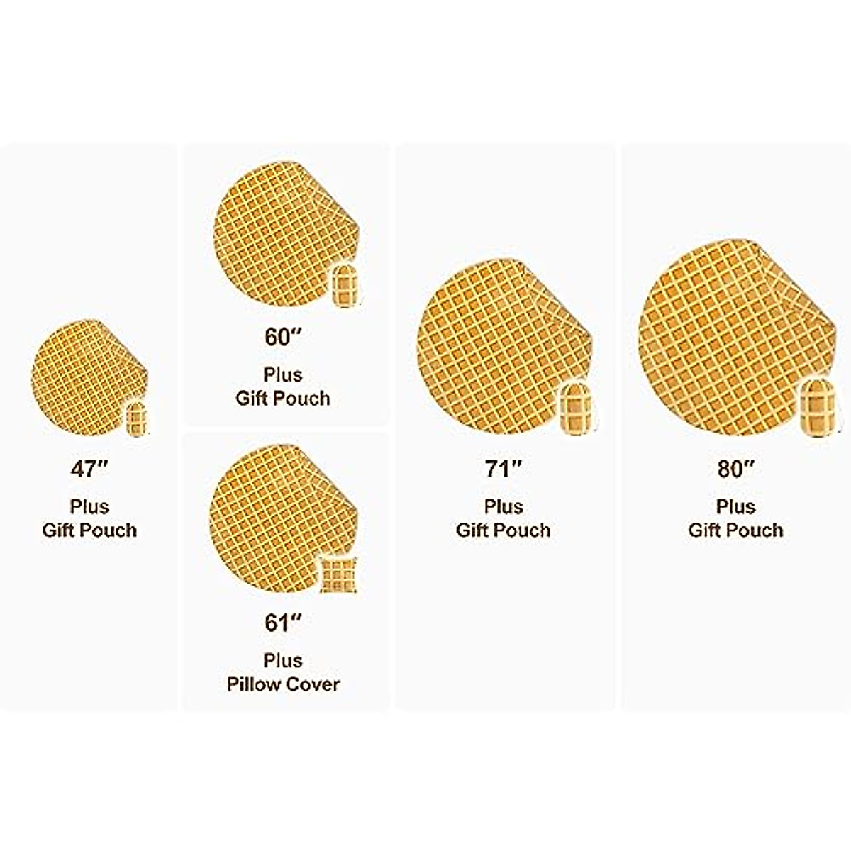 Bnuitland Waffle Funny Blanket,300 GSM Double Sided Giant Funny Throw with Waffle Pouch,Realistic Super Soft Food Blanket,Novelty Tortilla Swaddle Blanket for Baby/Kids and Pets Wrap