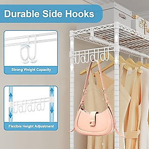 VIPEK L9 L Shape Garment Rack Heavy Duty Clothing Rack with 4 Adjustable Shelves & Slid Baskets, Freestanding Clothes Rack Metal Wardrobe Closet Rack, 44.6"L x 39"W x 73.4"H, Max Load 700LBS, White