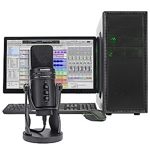 Samson G-Track Pro USB 24-bit Studio Condenser Mic with Audio Interface with The G-Track Pro Pop Filter and Cleaning Cloth - Top-Value Microphone Bundle
