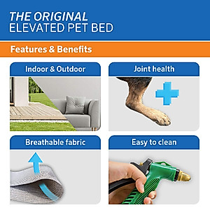 Coolaroo The Original Cooling Elevated Dog Bed, Indoor and Outdoor, Large, Nutmeg